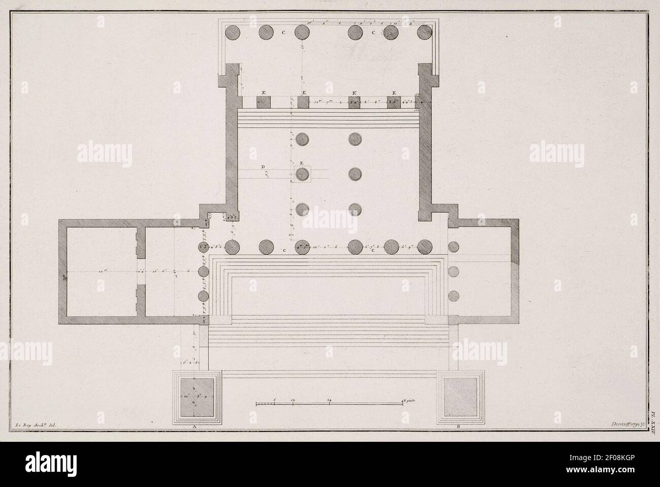 Plan of the Propylaea of the Acropolis of Athens - Le Roy Julien David ...