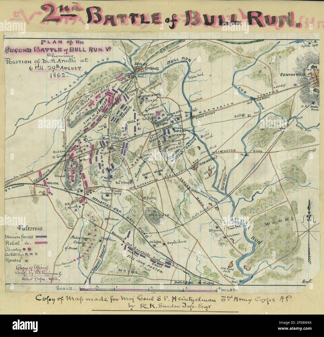 Plan of the Second Battle of Bull Run, Va. Showing position of both ...