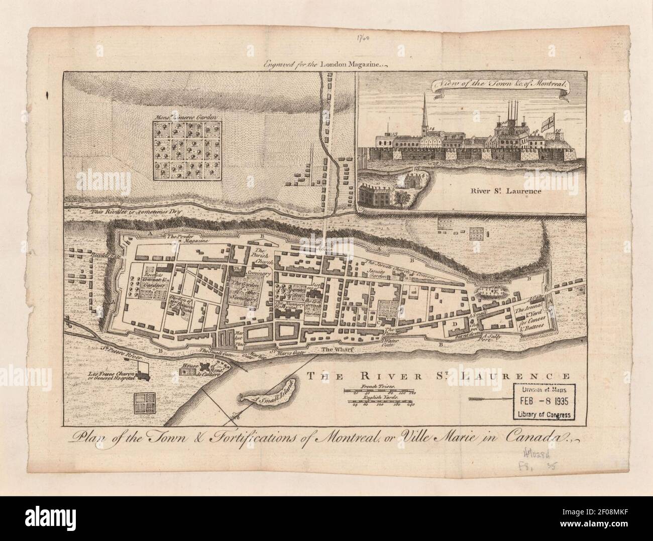 Plan of the town & fortifications of Montreal, or Ville Marie in Canada ...