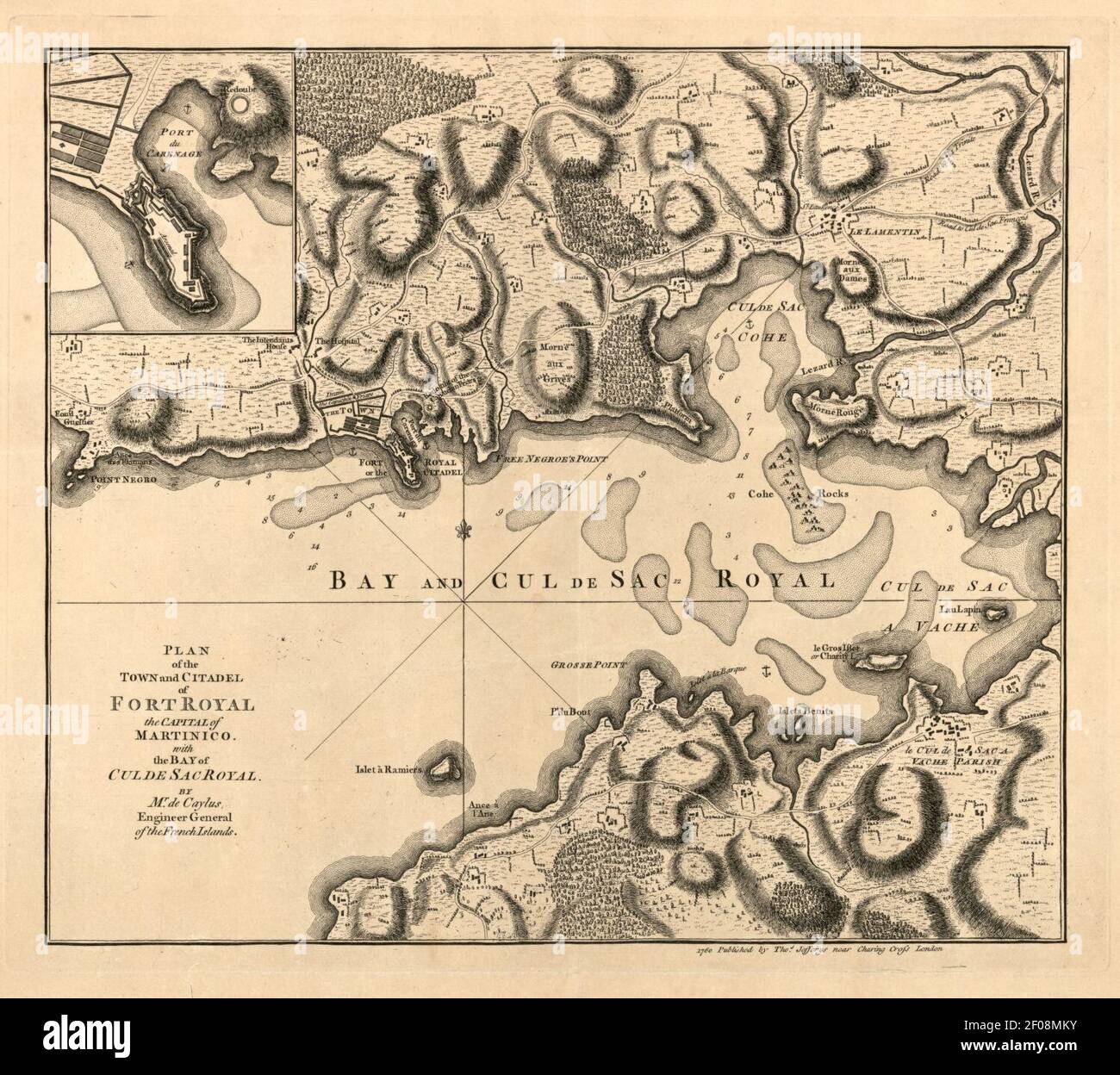 Plan of the town and citadel of Fort Royal, the capital of Martinico ...