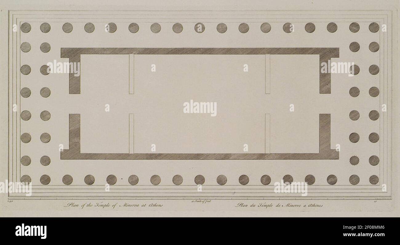Plan of the Temple of Minerva at Athens - Dalton Richard - 1751 Stock ...