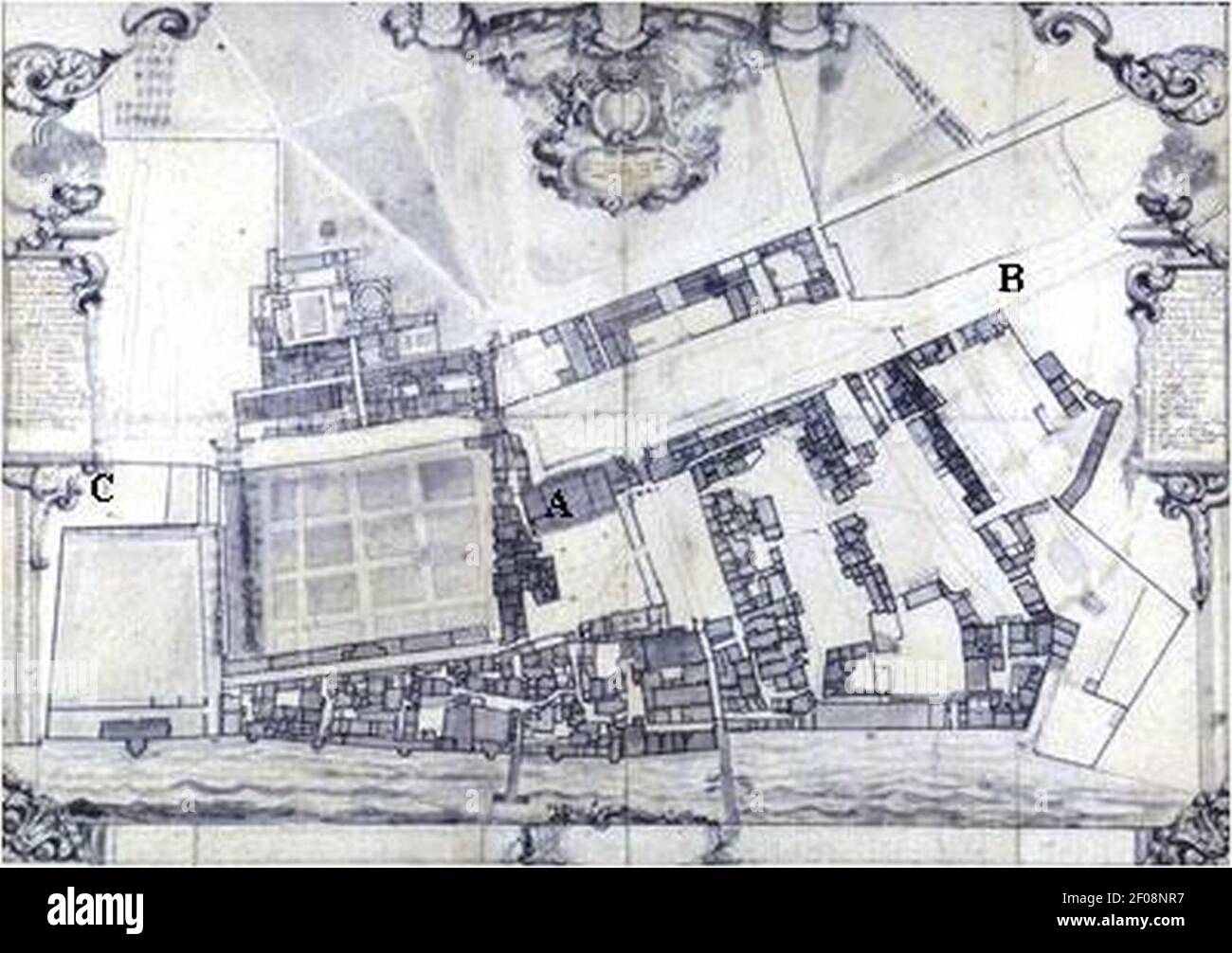Plan of Whitehall Palace 1680 Stock Photo - Alamy