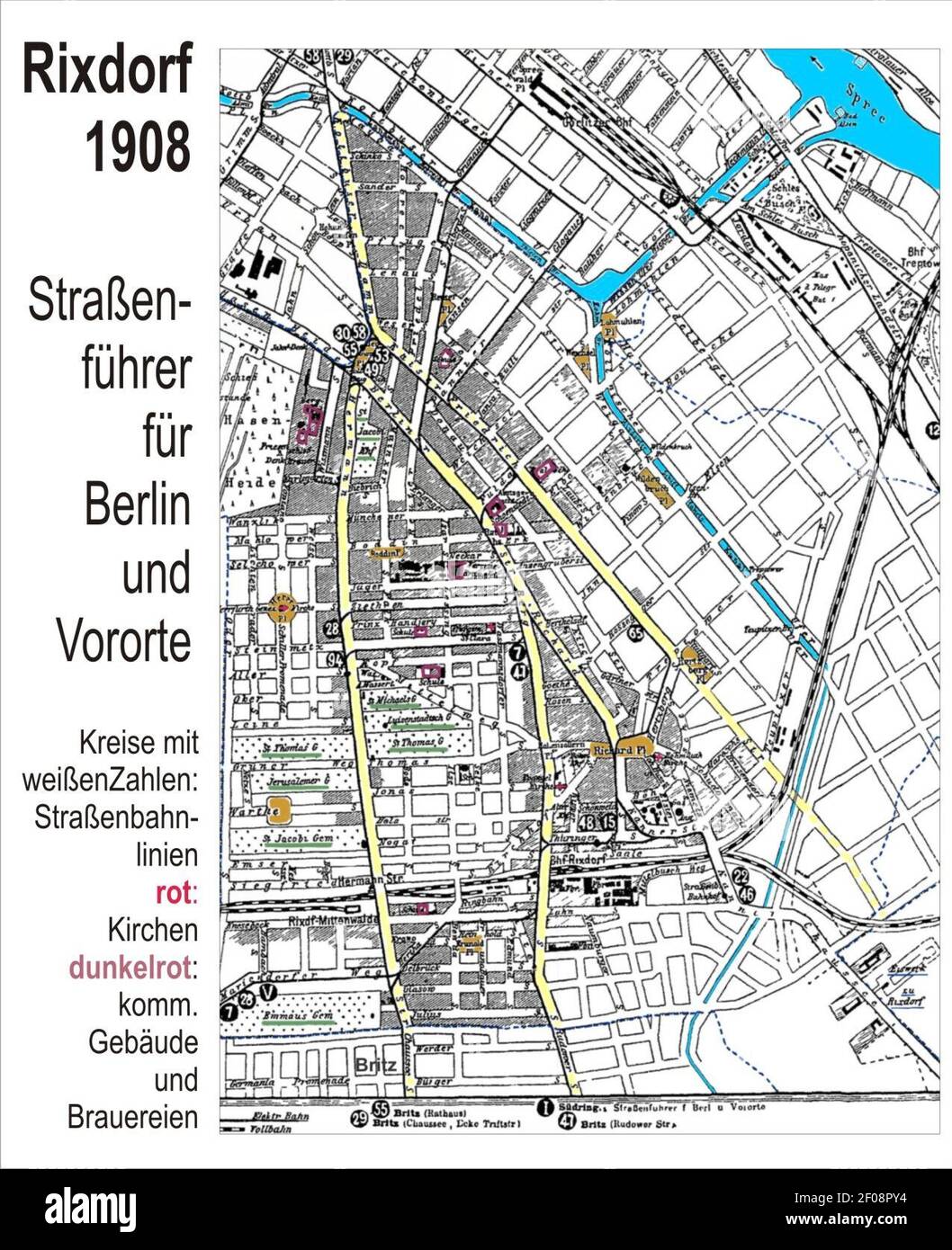 Plan Rixdorf 1908 nachkoloriert ama fec Stock Photo - Alamy