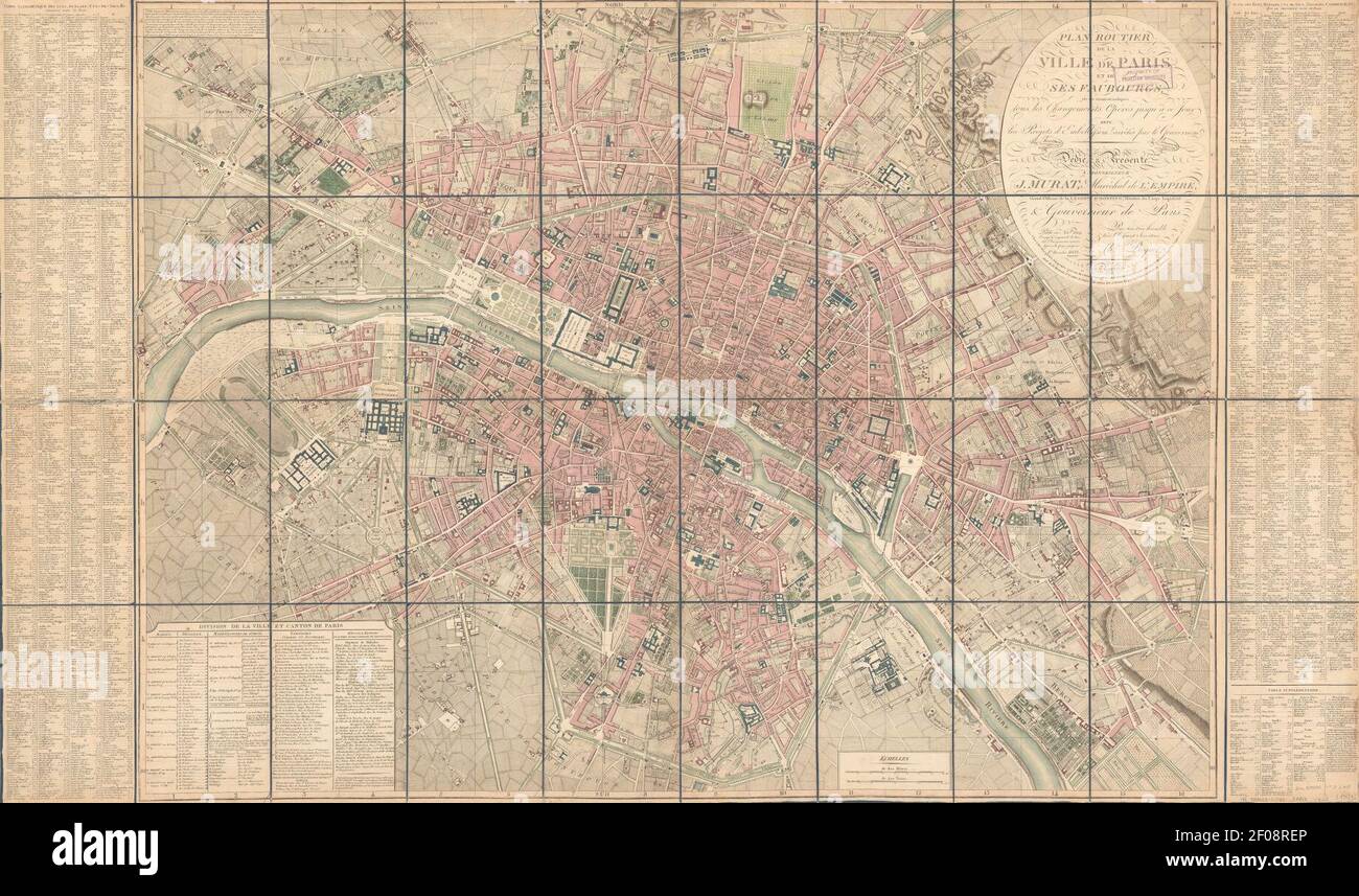 Plan routier de la ville de Paris et de ses faubourgs by Charles ...