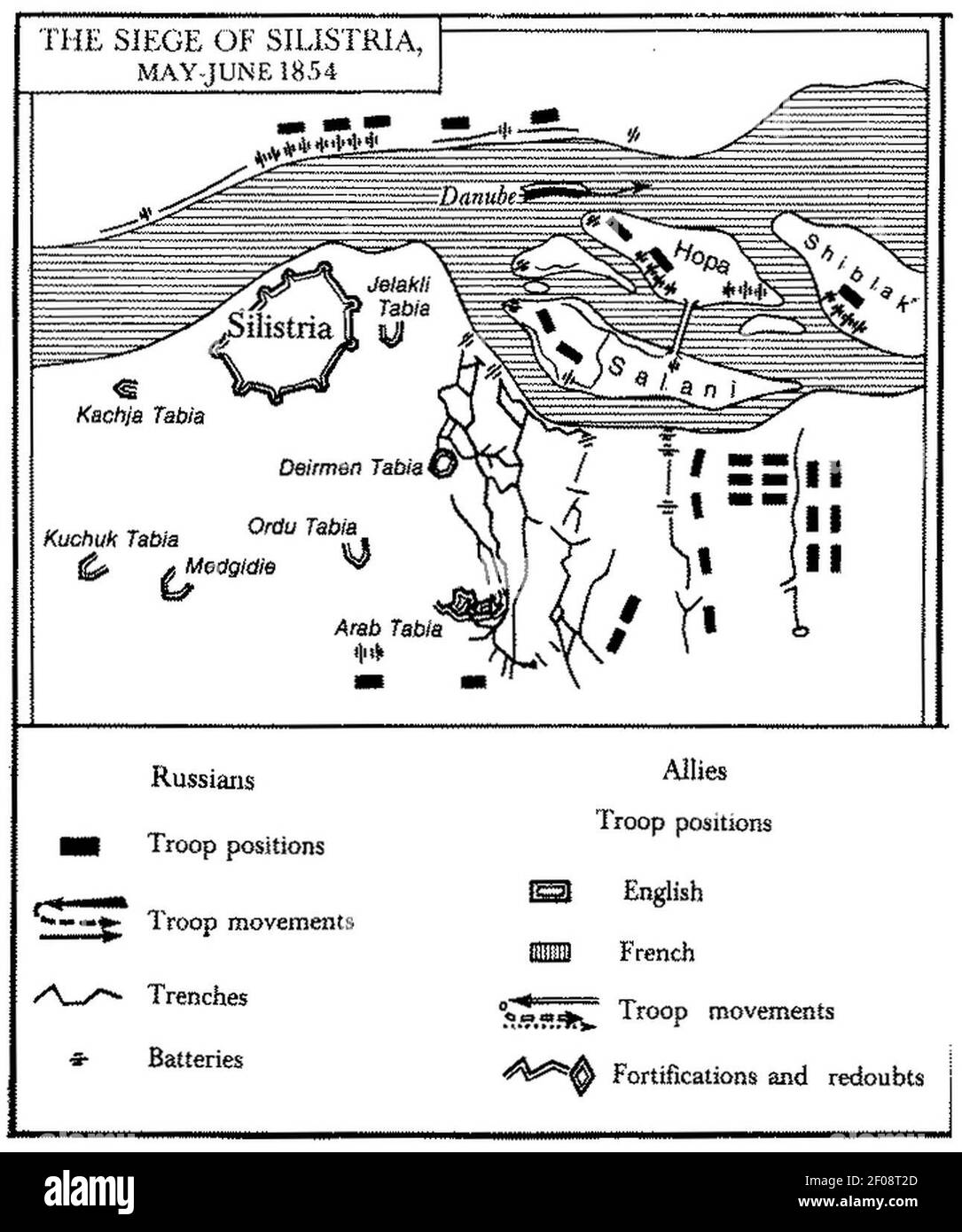 Plan Siege of Silistria 1854 Stock Photo - Alamy