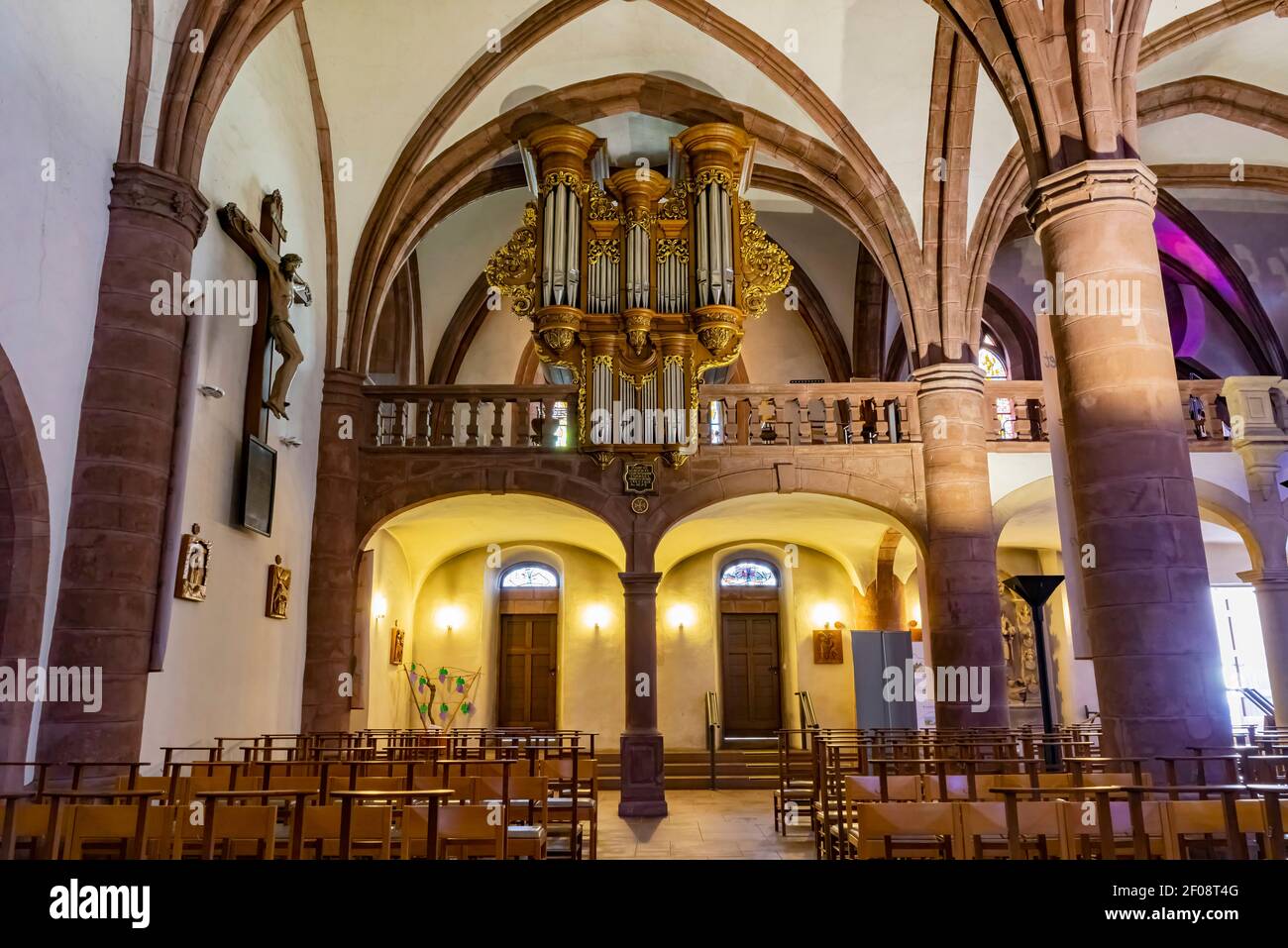 Vianden, SEP 10, 2016 - Interior view of The famous Eglise Trinitaire ...