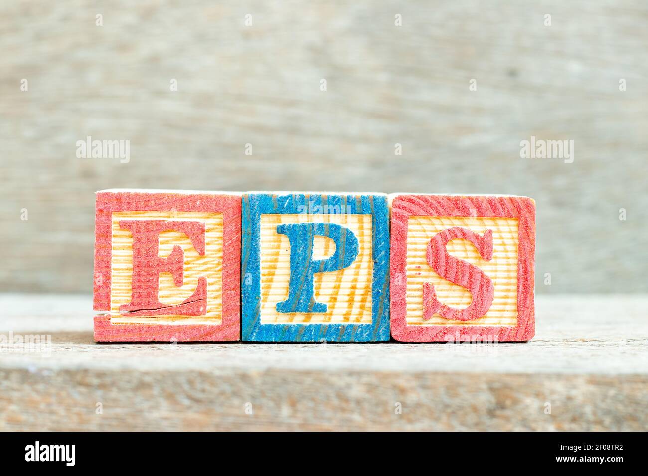 Color alphabet letter block in word EPS (Abbreviation of Earnings per ...
