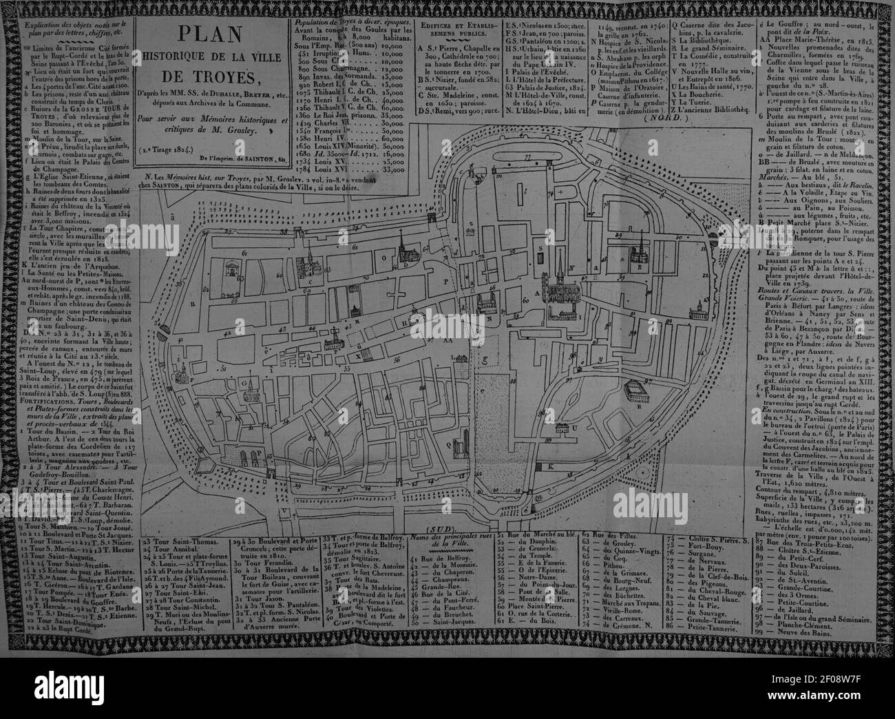 Plan Troyes 1811 07359 Stock Photo - Alamy