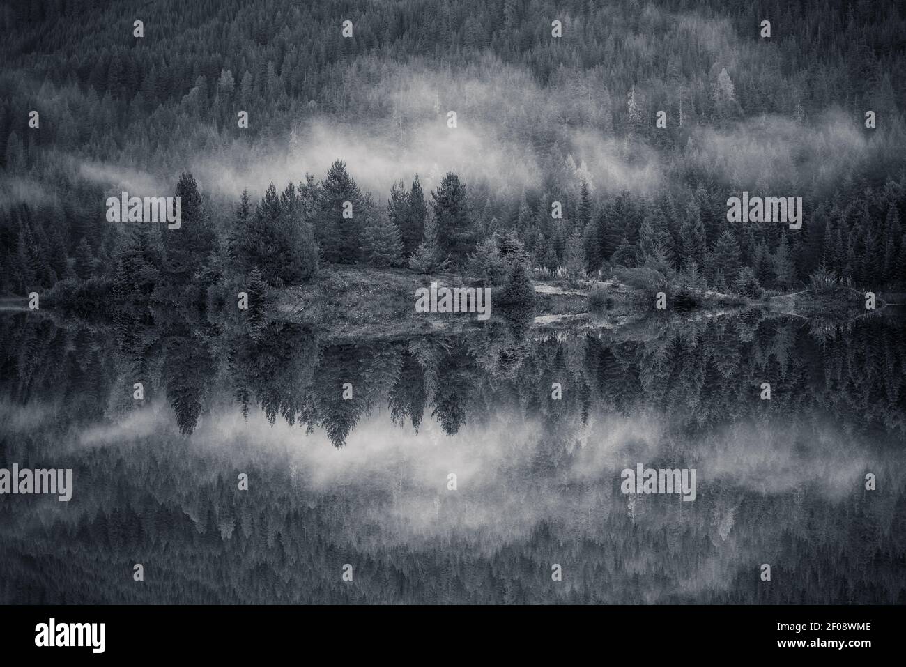 Reflection Landscape from Gold Creek Pond - Hyak, Washington Stock ...