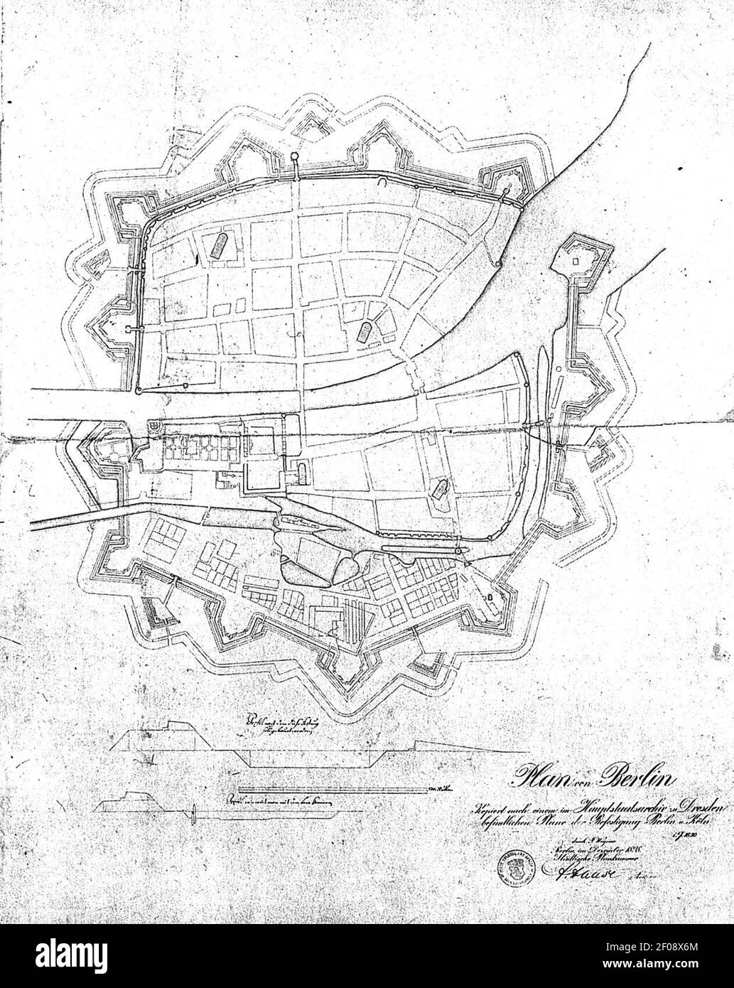 Plan von Berlin 1656 Stock Photo - Alamy