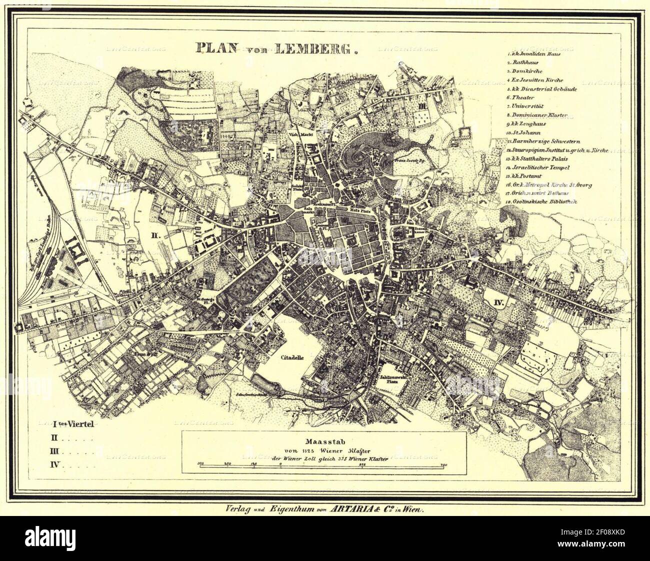 Plan von Lemberg (1863 Stock Photo - Alamy