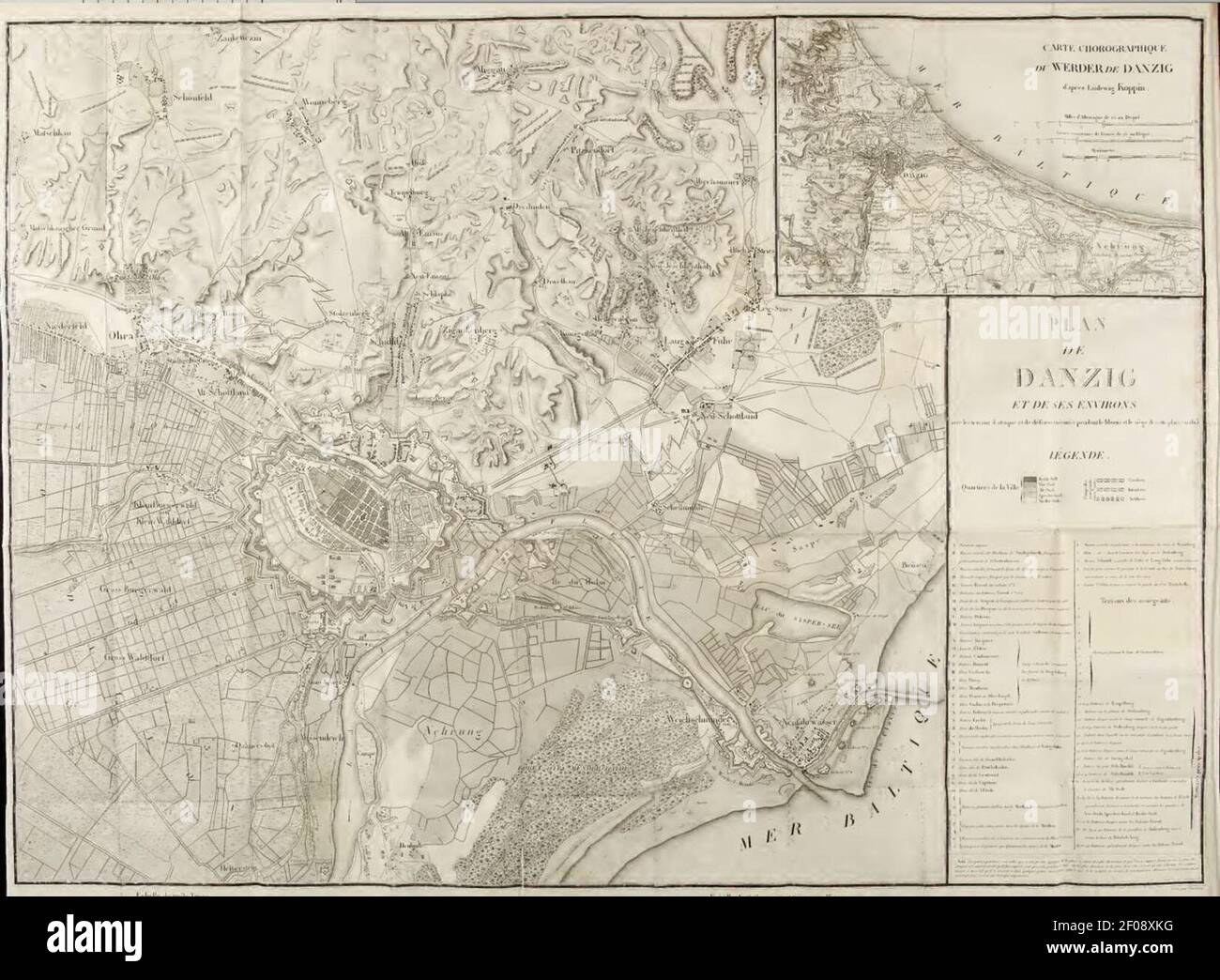 Plan von Danzig 1813 Stock Photo - Alamy
