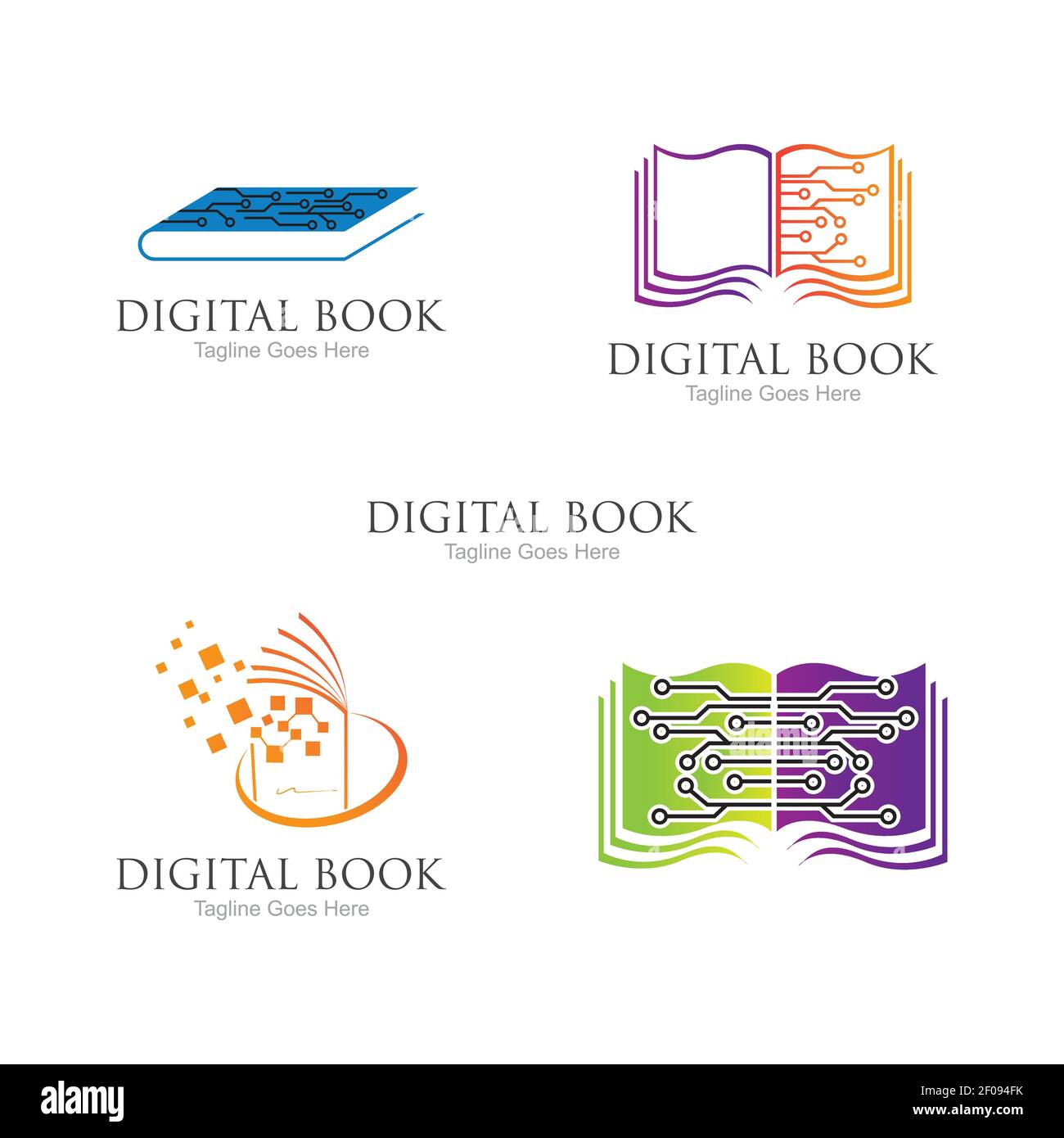 Digital book logo technology vector icon design Stock Vector Image ...