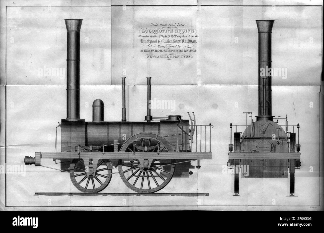 Planet locomotive engraving by William Miller after J Kindar Stock ...