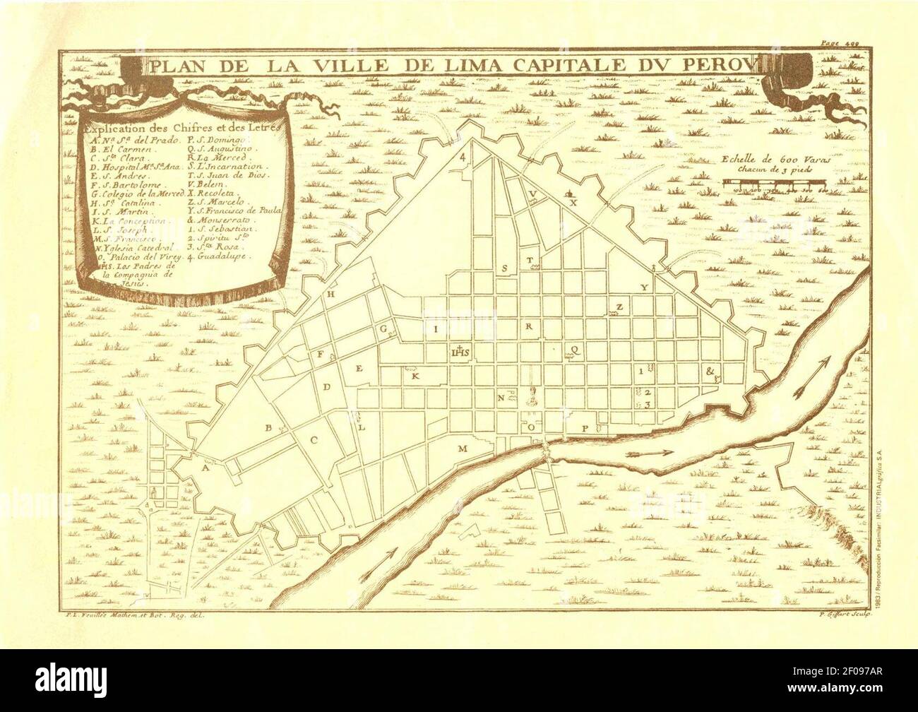 Plano antiguo de Lima 02 Stock Photo - Alamy