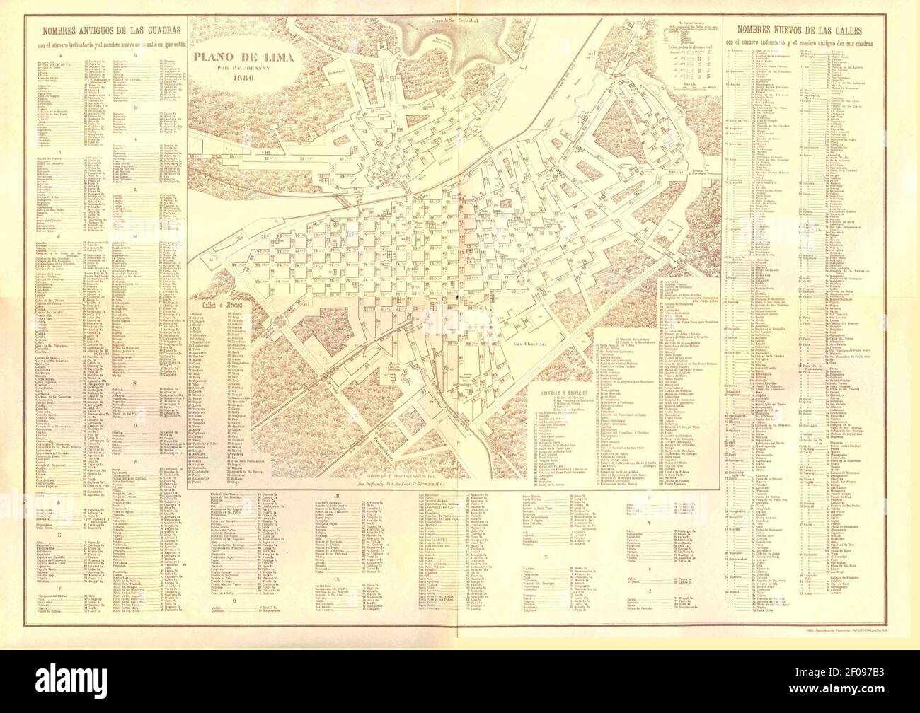 Plano antiguo de Lima 10 Stock Photo - Alamy