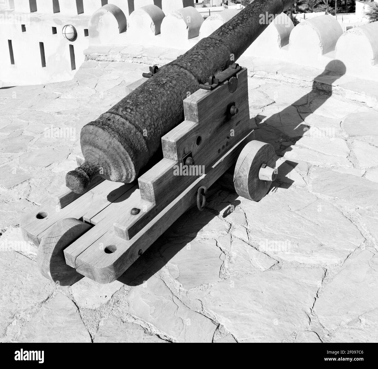 In oman muscat the old castle and cannon near the wall Stock Photo - Alamy