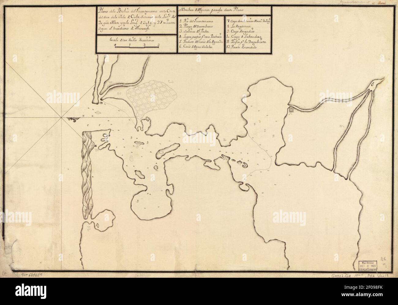 Plano de la Bahia del Guantanamo -b Stock Photo - Alamy