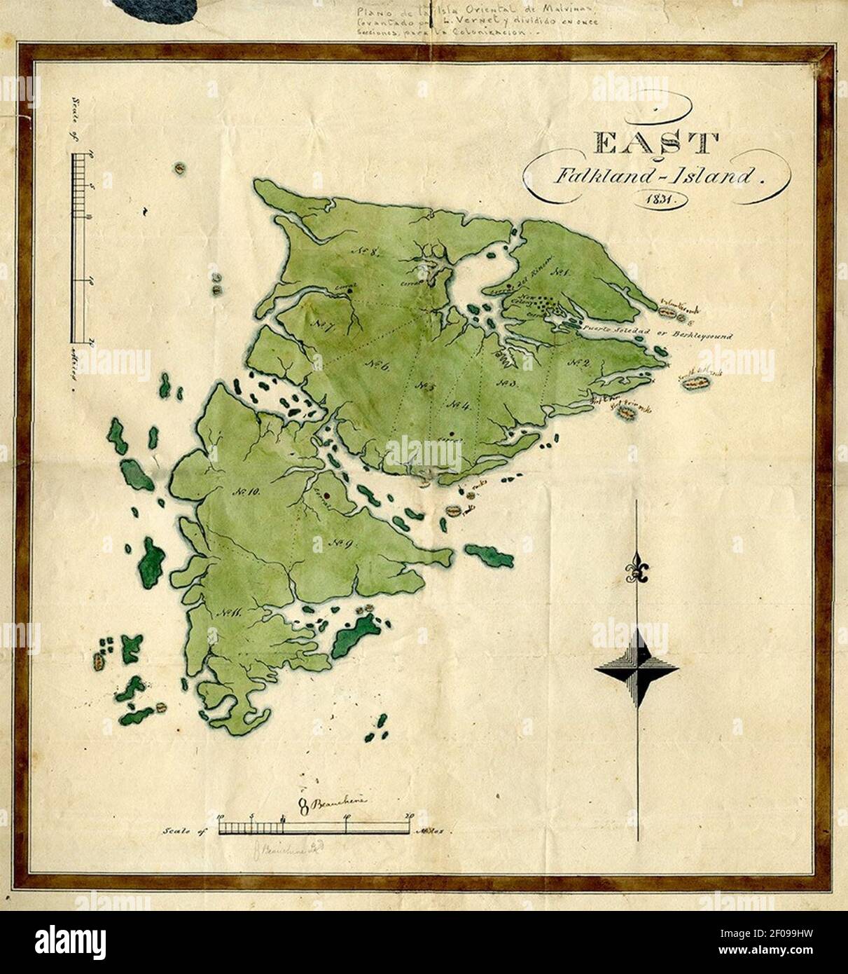 Plano de la Isla Soledad de Vernet Stock Photo - Alamy