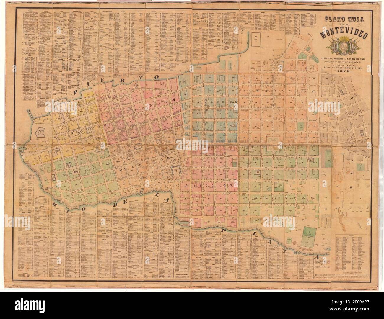 Plano de Montevideo por Aymez (1870 Stock Photo - Alamy