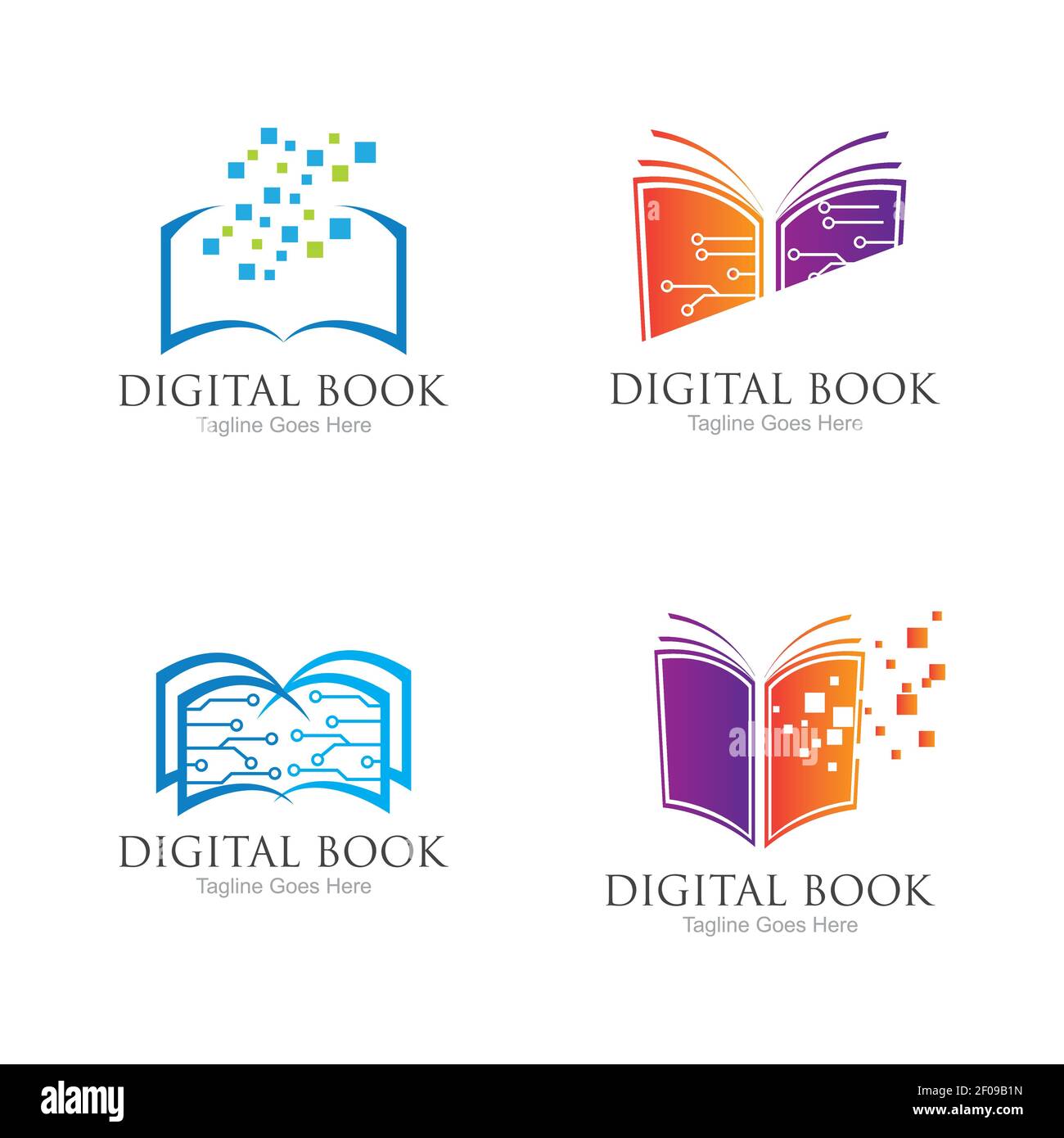 Digital book logo technology vector icon design Stock Vector Image ...