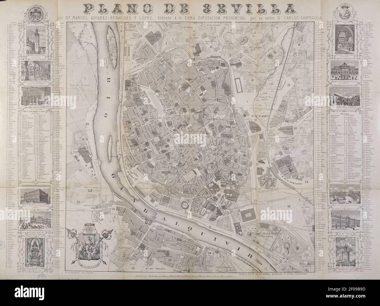 Plano de Sevilla 1868 Stock Photo - Alamy