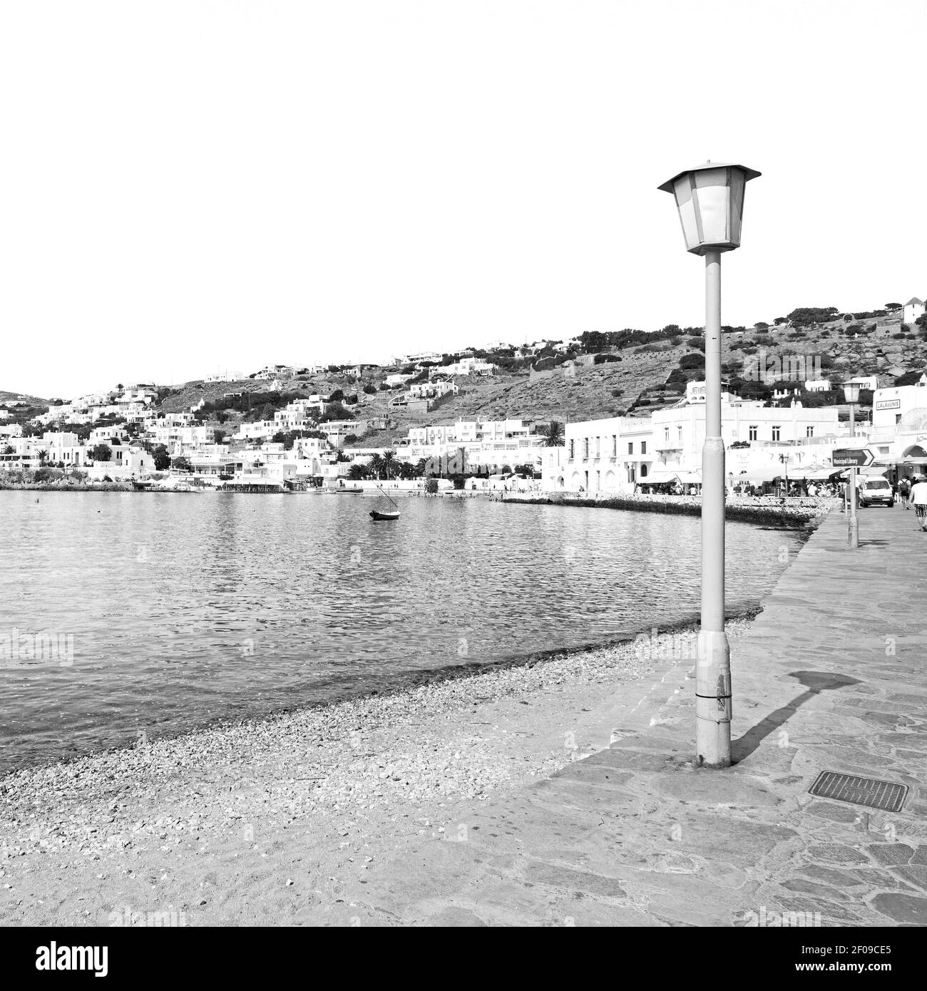 Old history in cyclades island harbor and boat santorini naksos europe ...