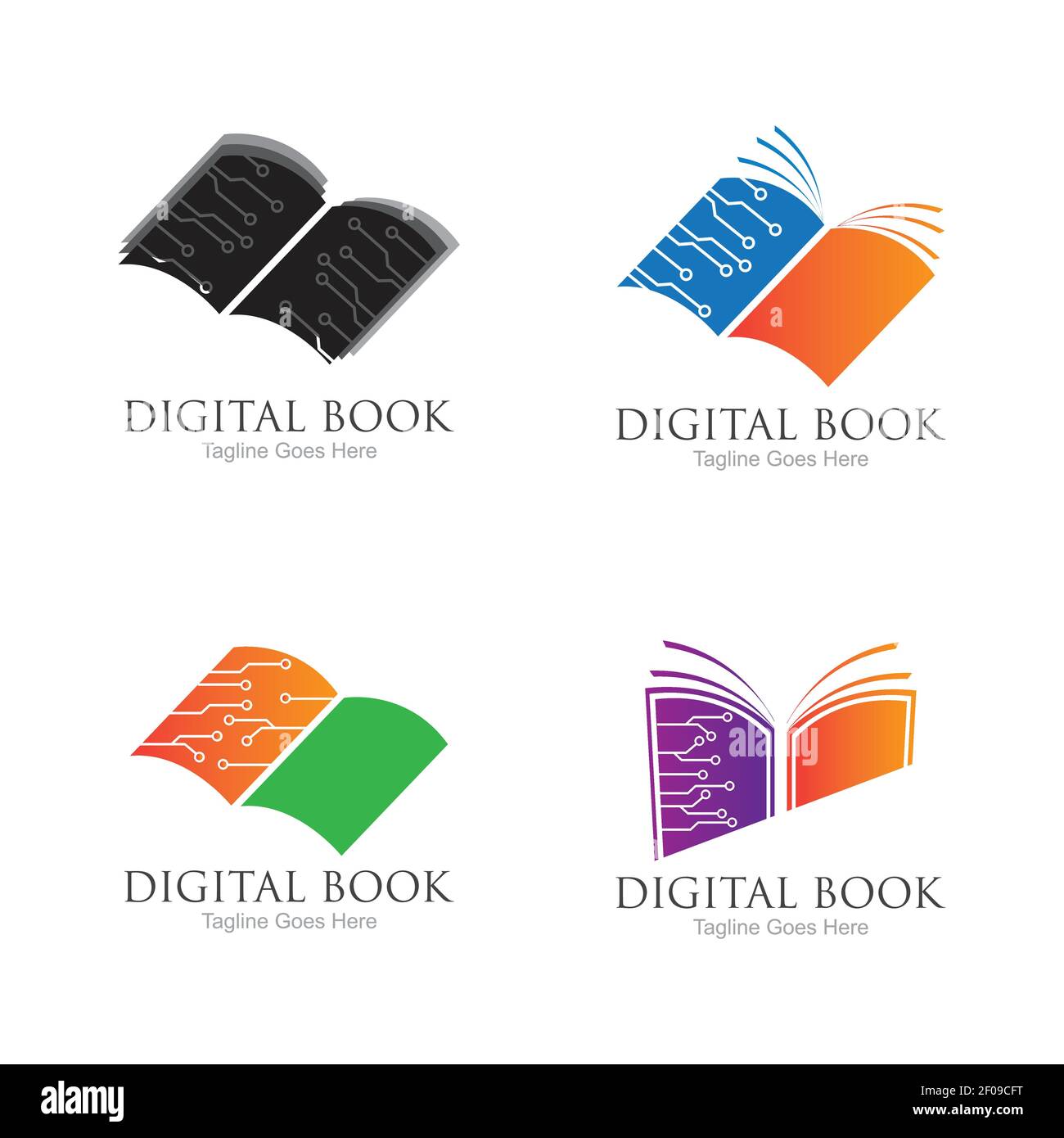 Digital book logo technology vector icon design Stock Vector Image ...