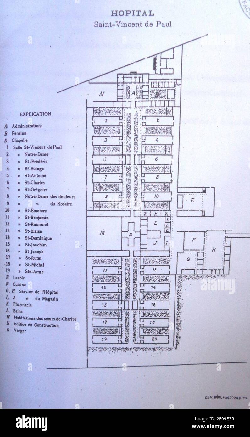 Plano Hospital San Vicente de Paul Stock Photo - Alamy