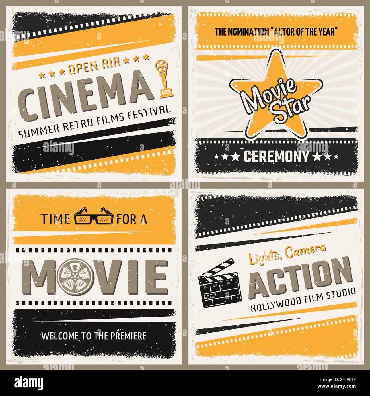 Cinema movie infographics hi-res stock photography and images - Alamy