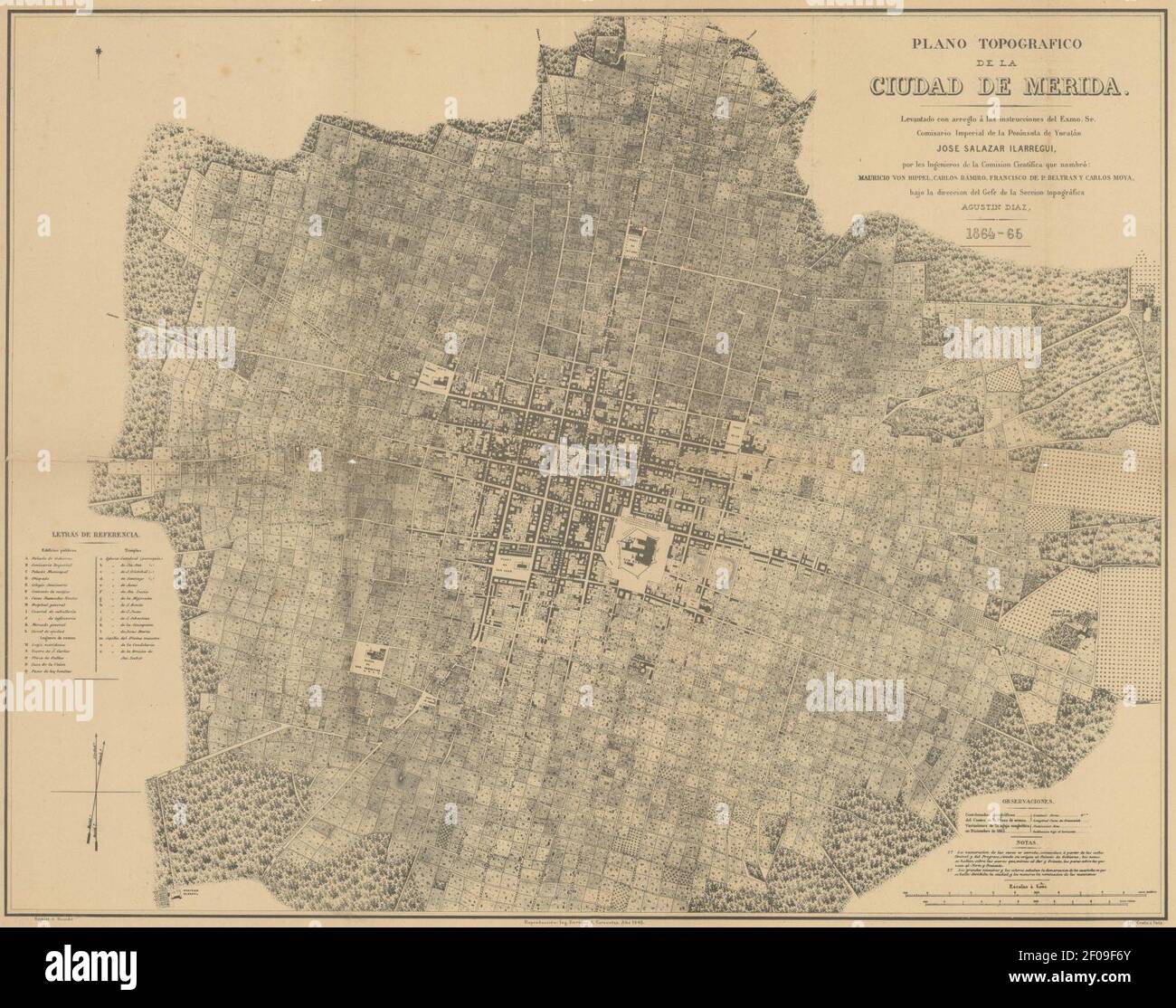 Plano topografico de la Ciudad de Mérida, Yucatán, 1865 Stock Photo - Alamy