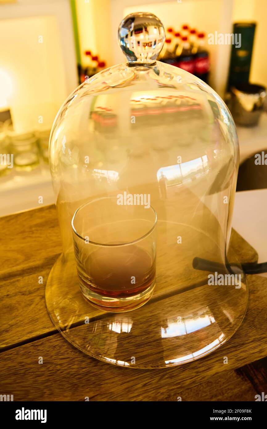 Guatemalan rum under a glass dome Stock Photo - Alamy