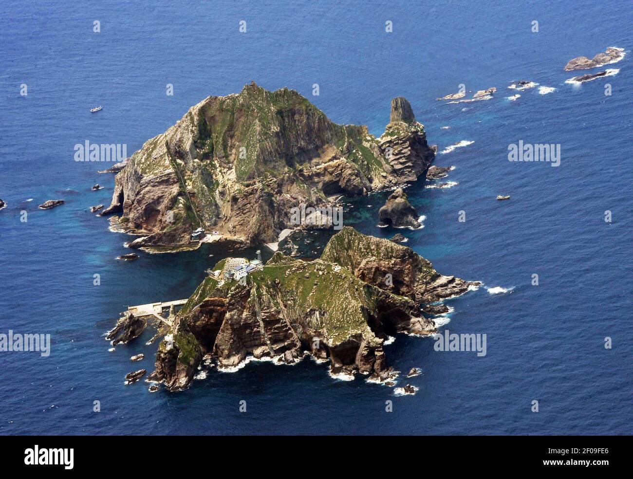 16 June 2011 - Dokdo Island, South Korea - View of North and South ...