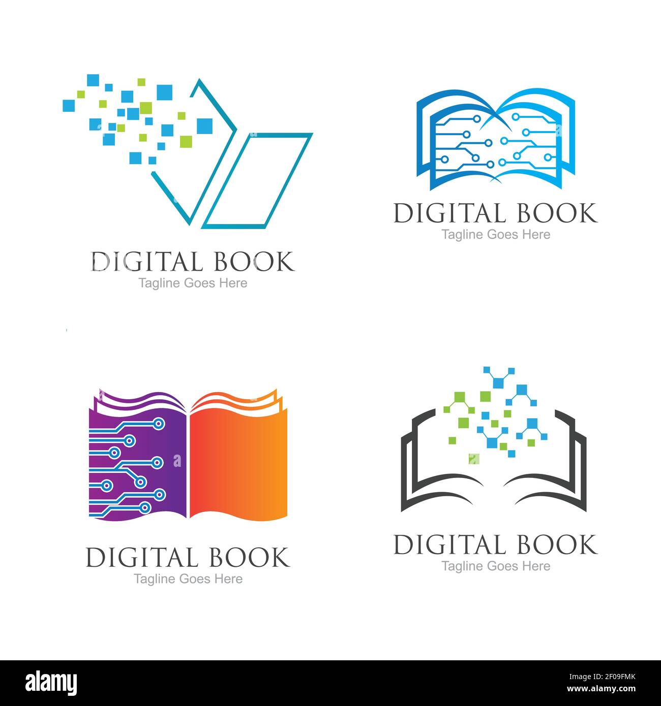 Digital book logo technology vector icon design Stock Vector Image ...