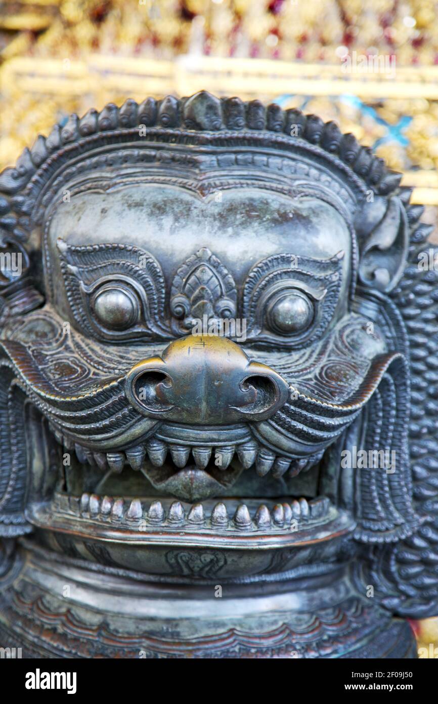 Demon the temple bronze palaces warrior monster Stock Photo - Alamy