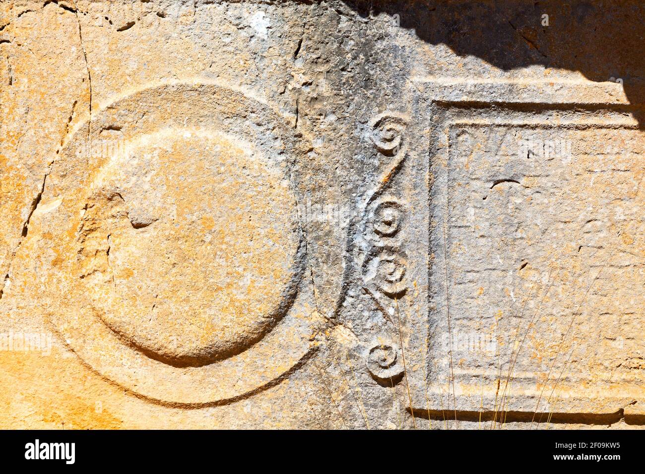 Old tombstone in antique headstone Stock Photo - Alamy