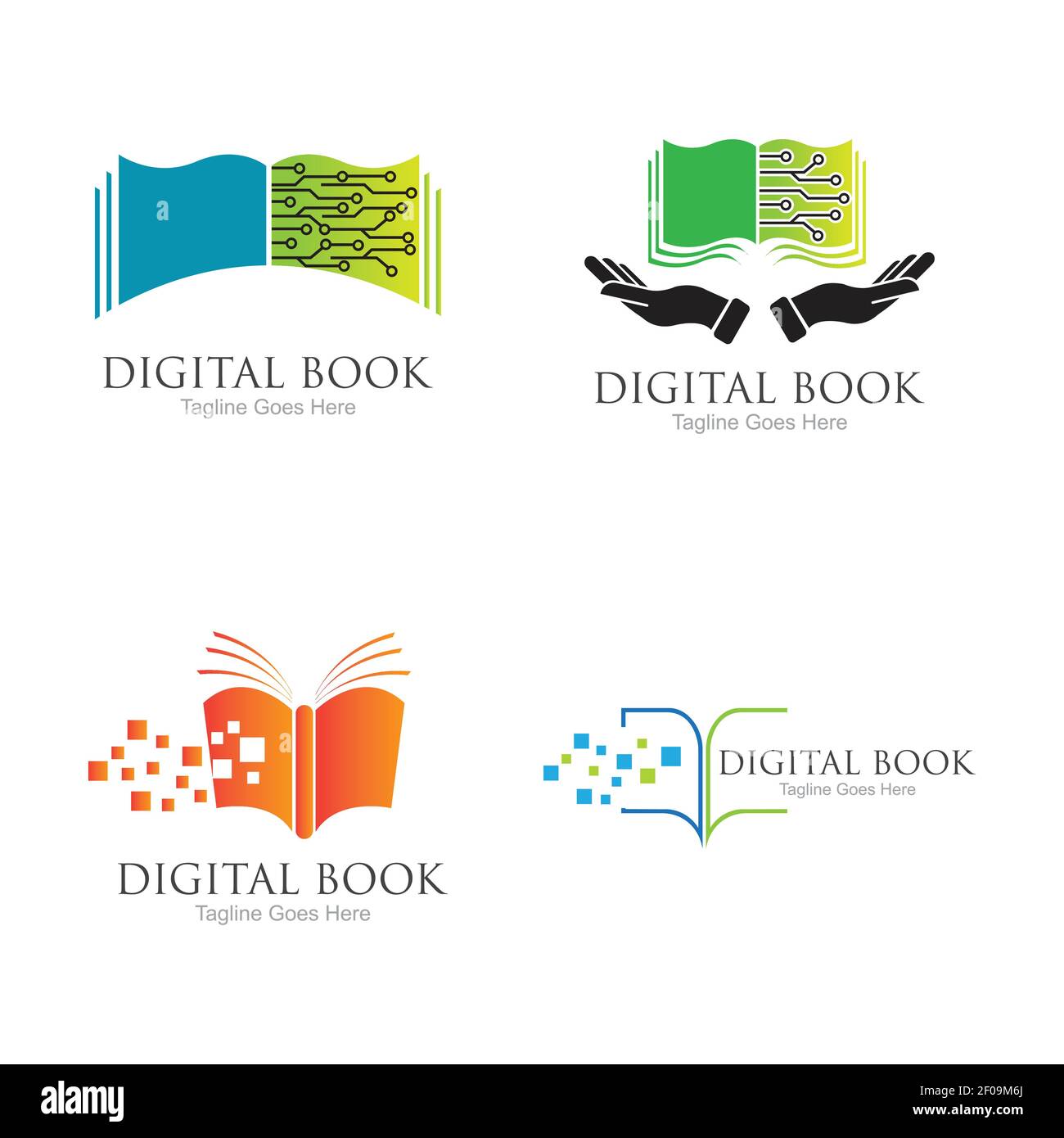 Digital book logo technology vector icon design Stock Vector Image ...