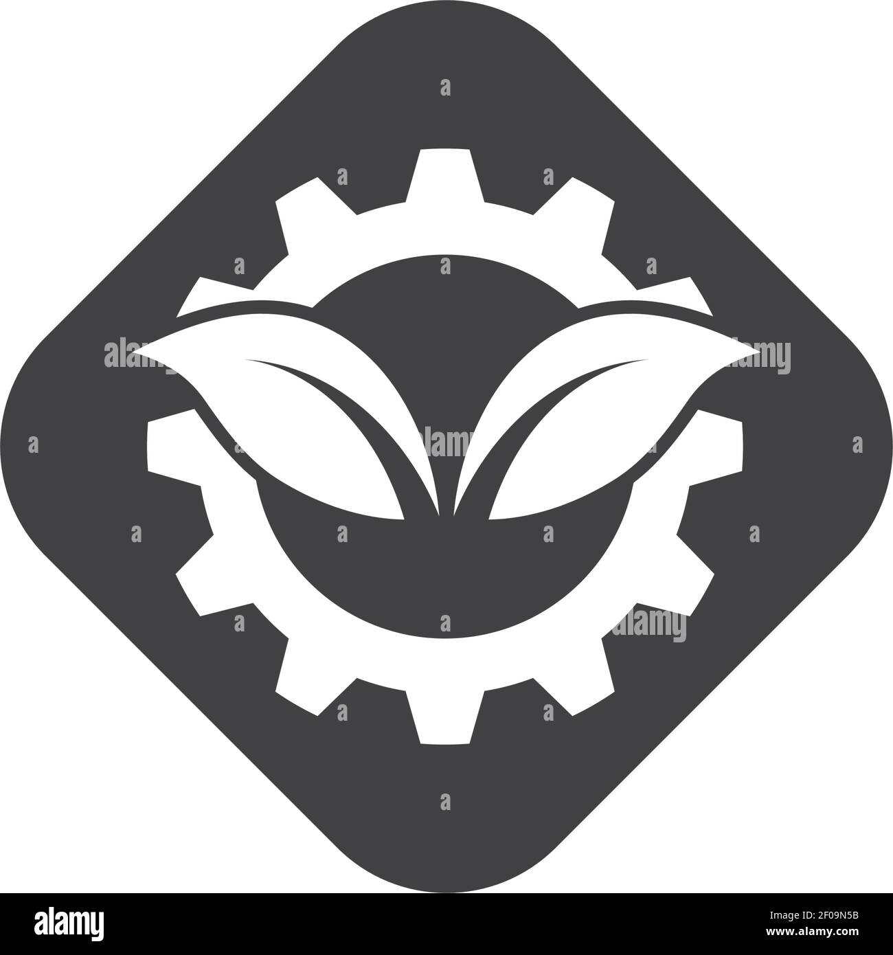 Green industry concept plant gear symbol Cut Out Stock Images ...