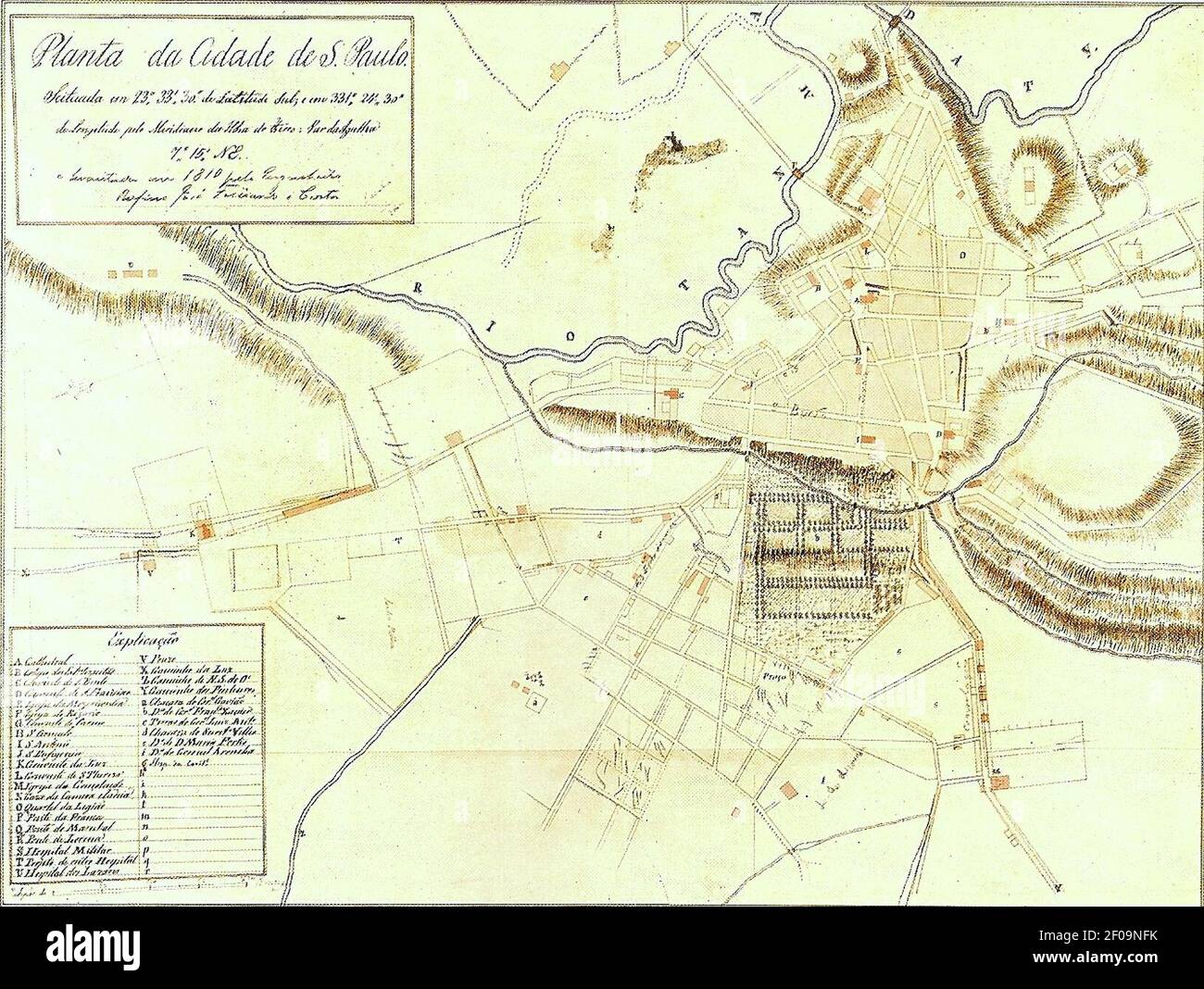 Planta da cidade de São Paulo, 1810 Stock Photo - Alamy