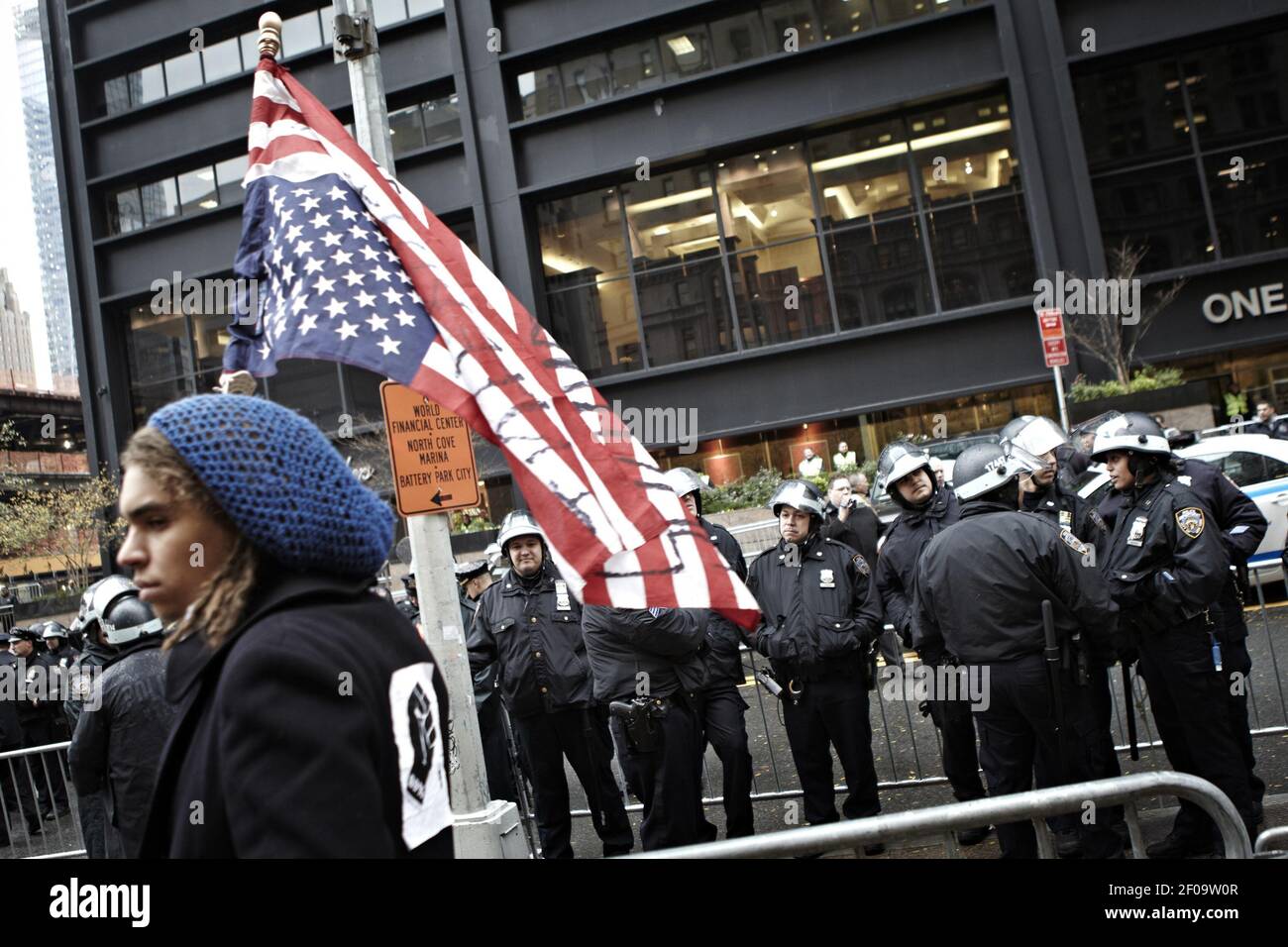17 November 2011 - New York, NY - Occupy Wall Street poster in Zuccotti ...