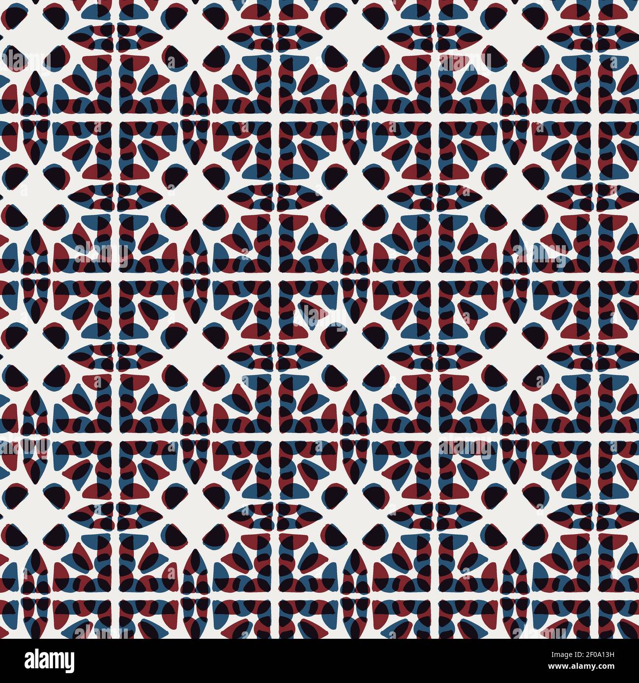 Seamless abstract pattern in red blue black white Stock Photo - Alamy