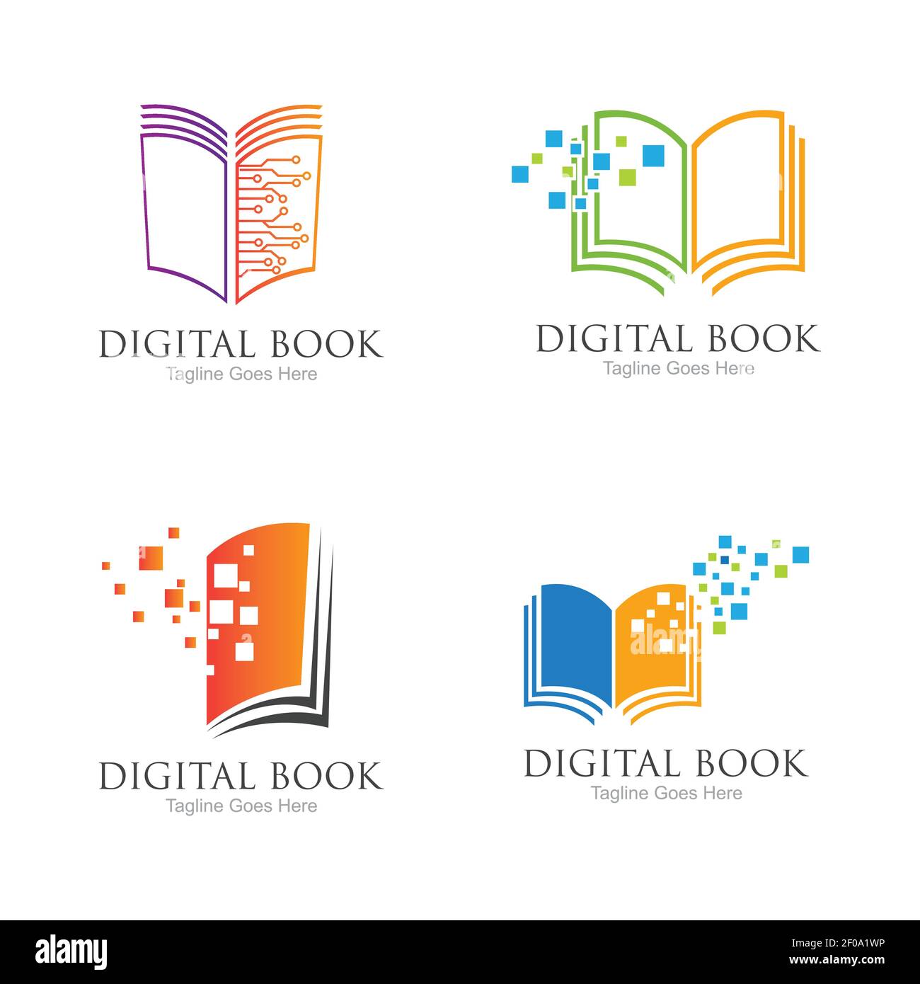 Digital book logo technology vector icon design Stock Vector Image ...