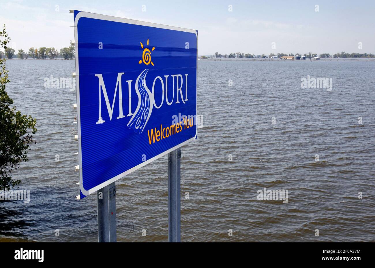 Missouri River flood waters still covered farm fields just south of the ...