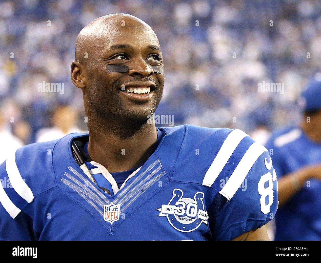 Indianapolis Colts wide receiver Reggie Wayne (87) heads off the field ...