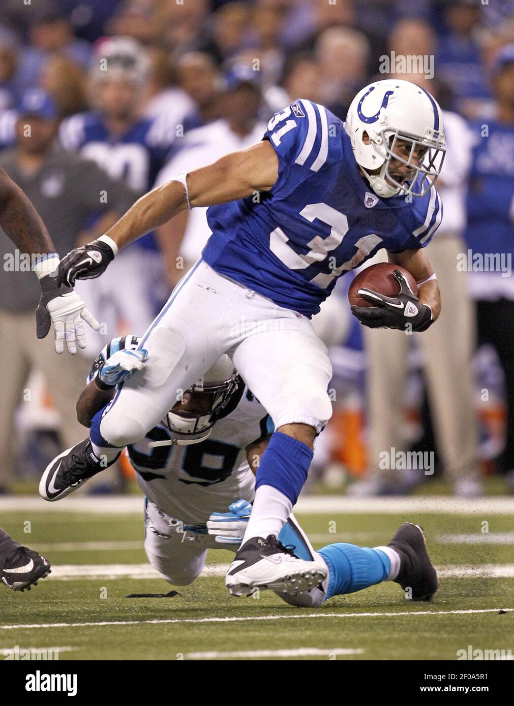 Indianapolis Colts running back Donald Brown (31) heads upfield in ...
