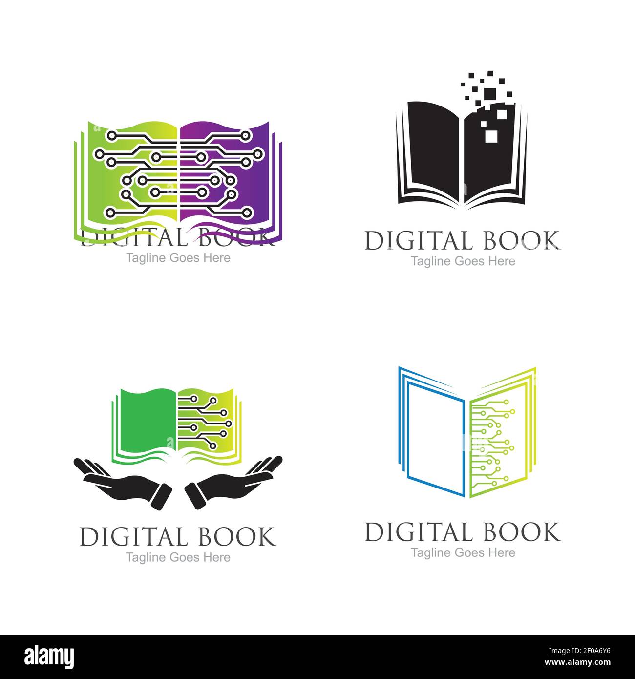Digital book logo technology vector icon design Stock Vector Image ...