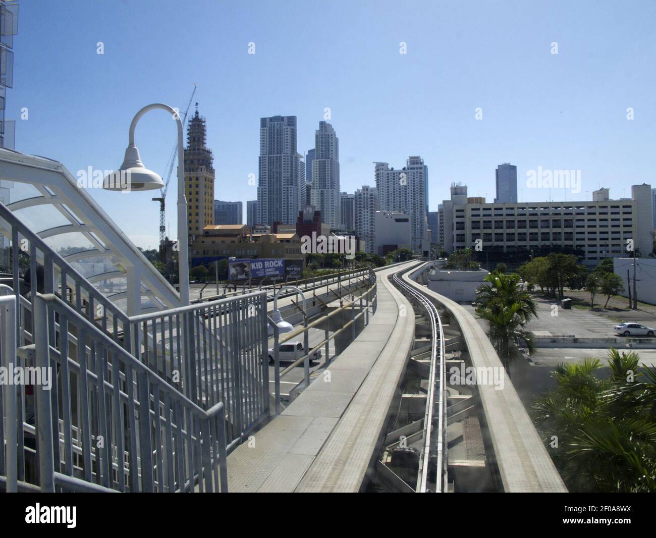 The Metromover has left from Omni Station, passed the Miami Herald and ...