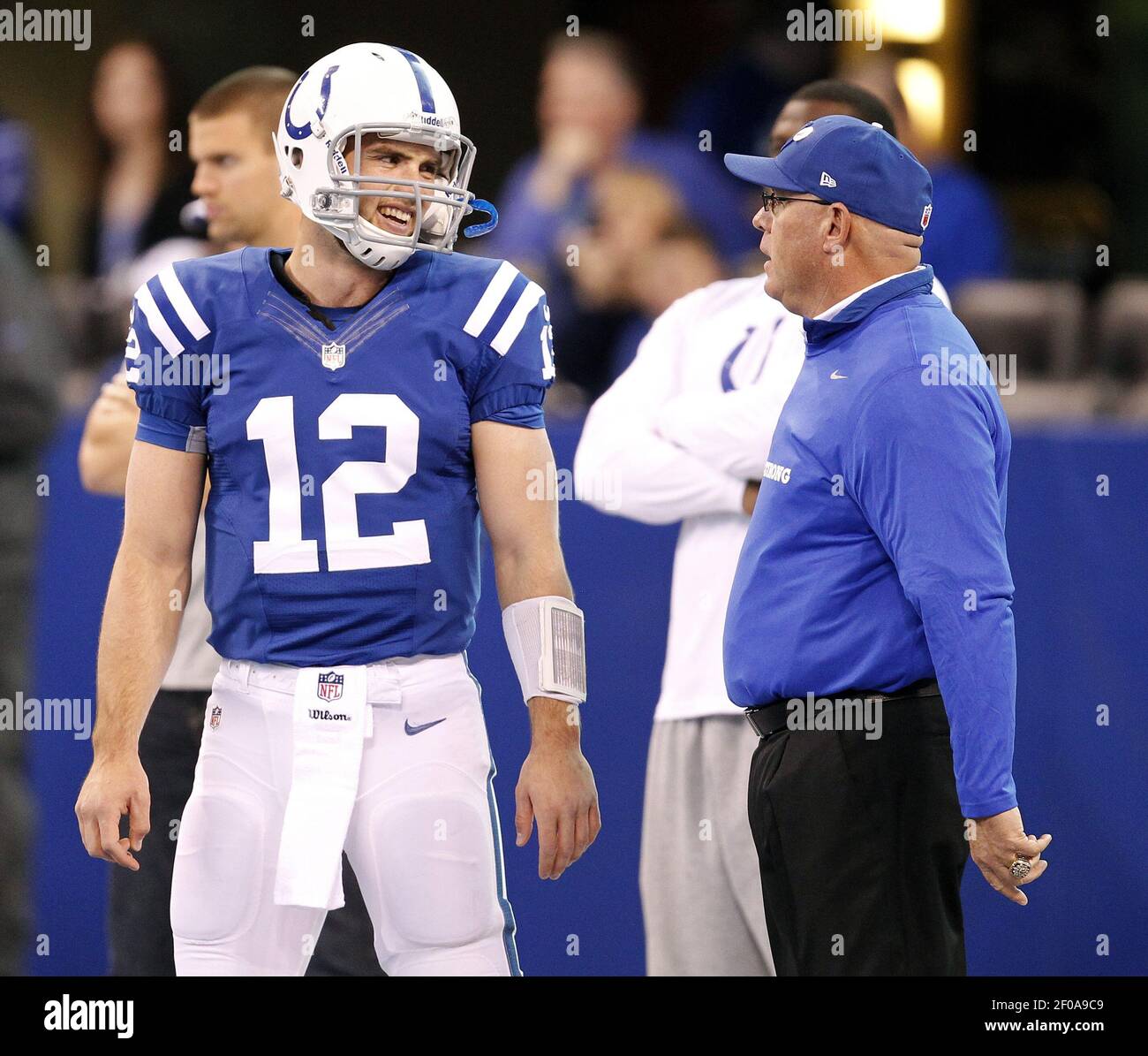 Acting Colts head coach Bruce Arians talks with Indianapolis Colts ...
