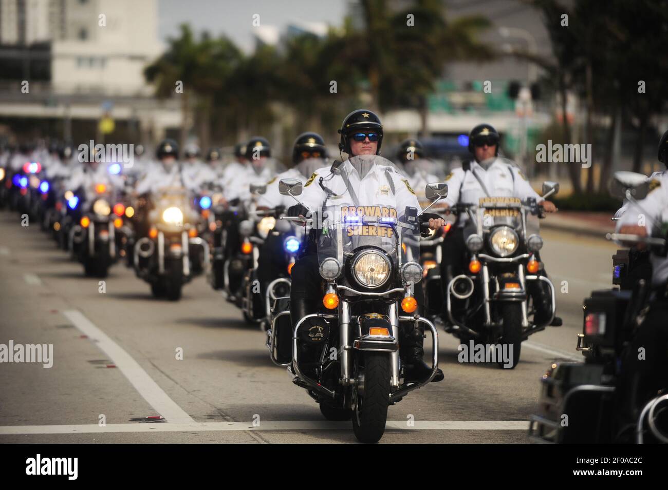 Broward Sheriff's Office Motor units are part of the procession for the ...