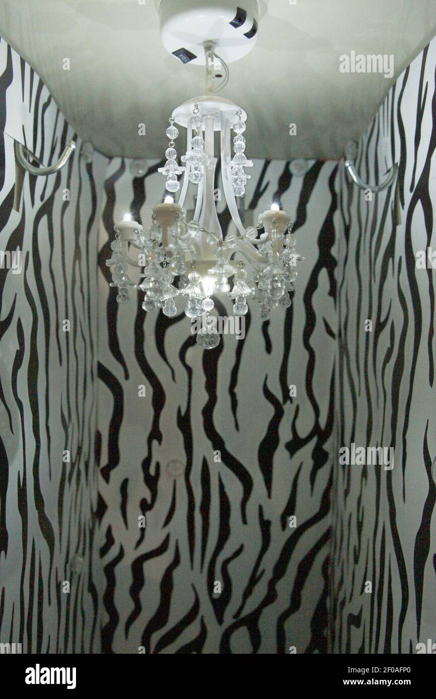 A chandelier for a school locker is displayed at Locker Lookz in the ...